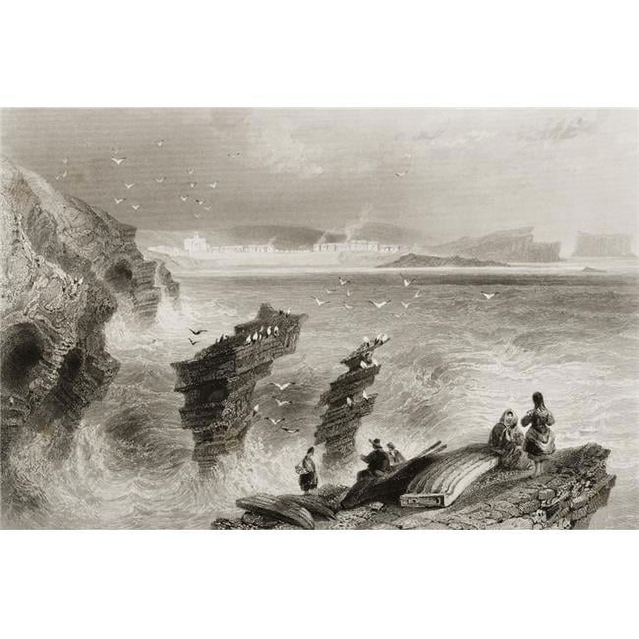 Kilkee County Clare Ireland Drawn by Whbartlett Engraved by Jc Bentley ...