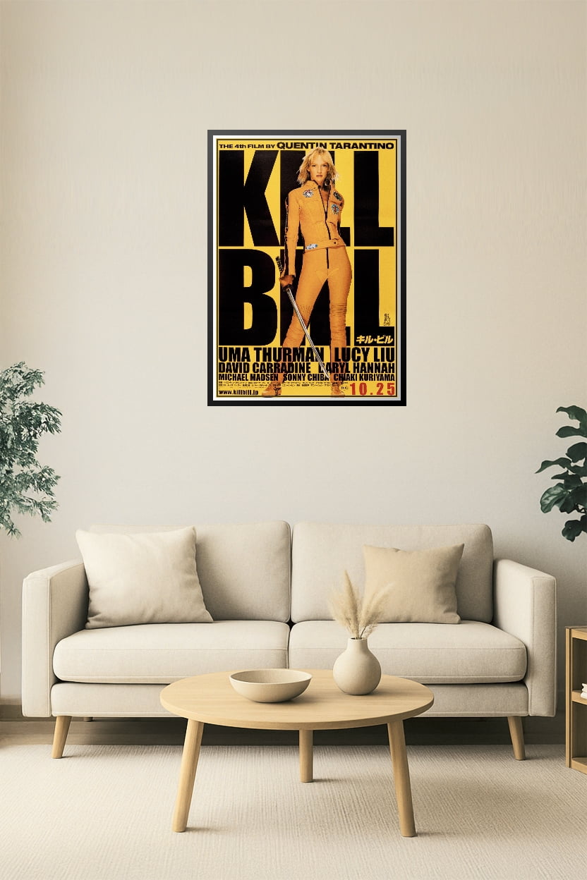 Kill Bill Movie Reproduction Poster – Uma Thurman Yellow Suit Katana Tribute (Tarantino Film ...