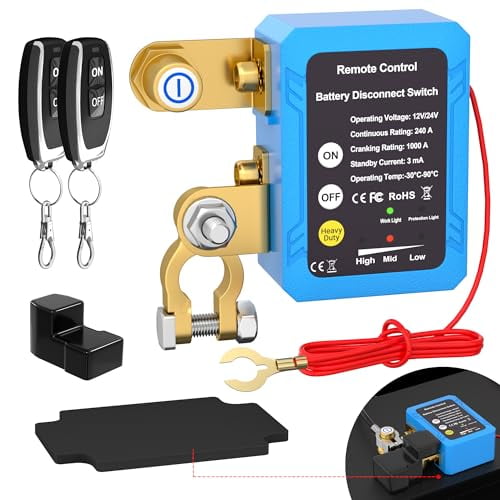 Kill Switch 12V 240A Remote Battery Disconnect Switch Automatic Power ...