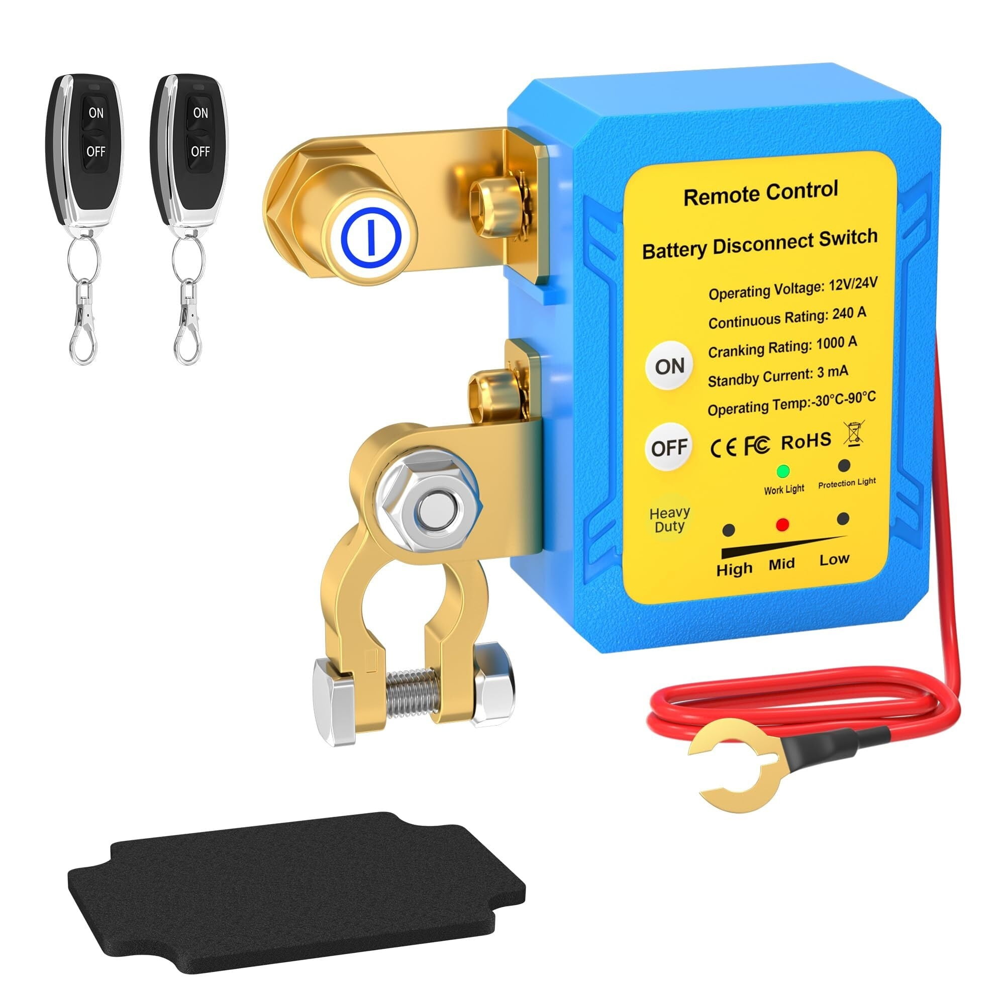Kill Switch for Car 12V 240A Remote Battery Disconnect Switch Car Anti ...