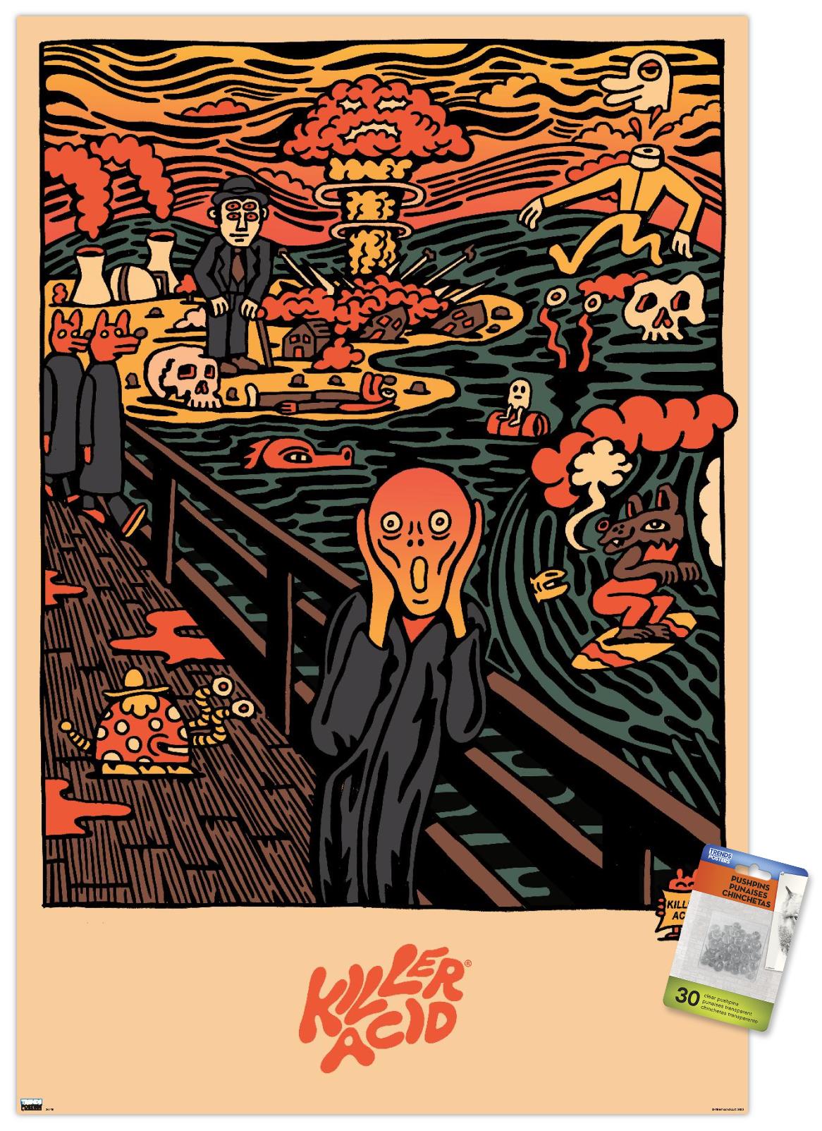 Killer Acid - Scream Wall Poster with Push Pins, 22.375" x 34 ...