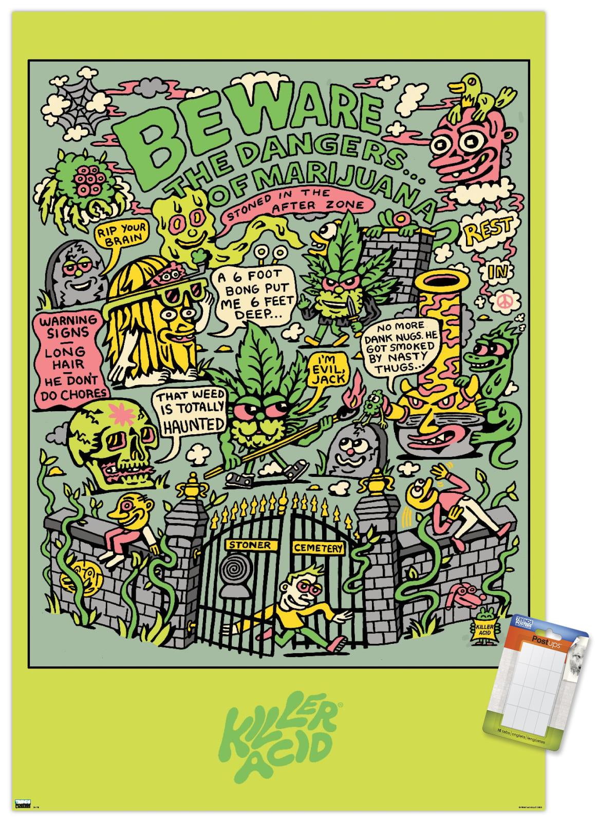 Killer Acid - Stoner Graveyard Wall Poster, 14.725" x 22.375" - Walmart.com