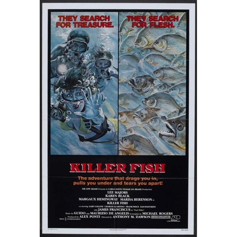Killer Fish Movie Poster (11 x 17) - Walmart.com