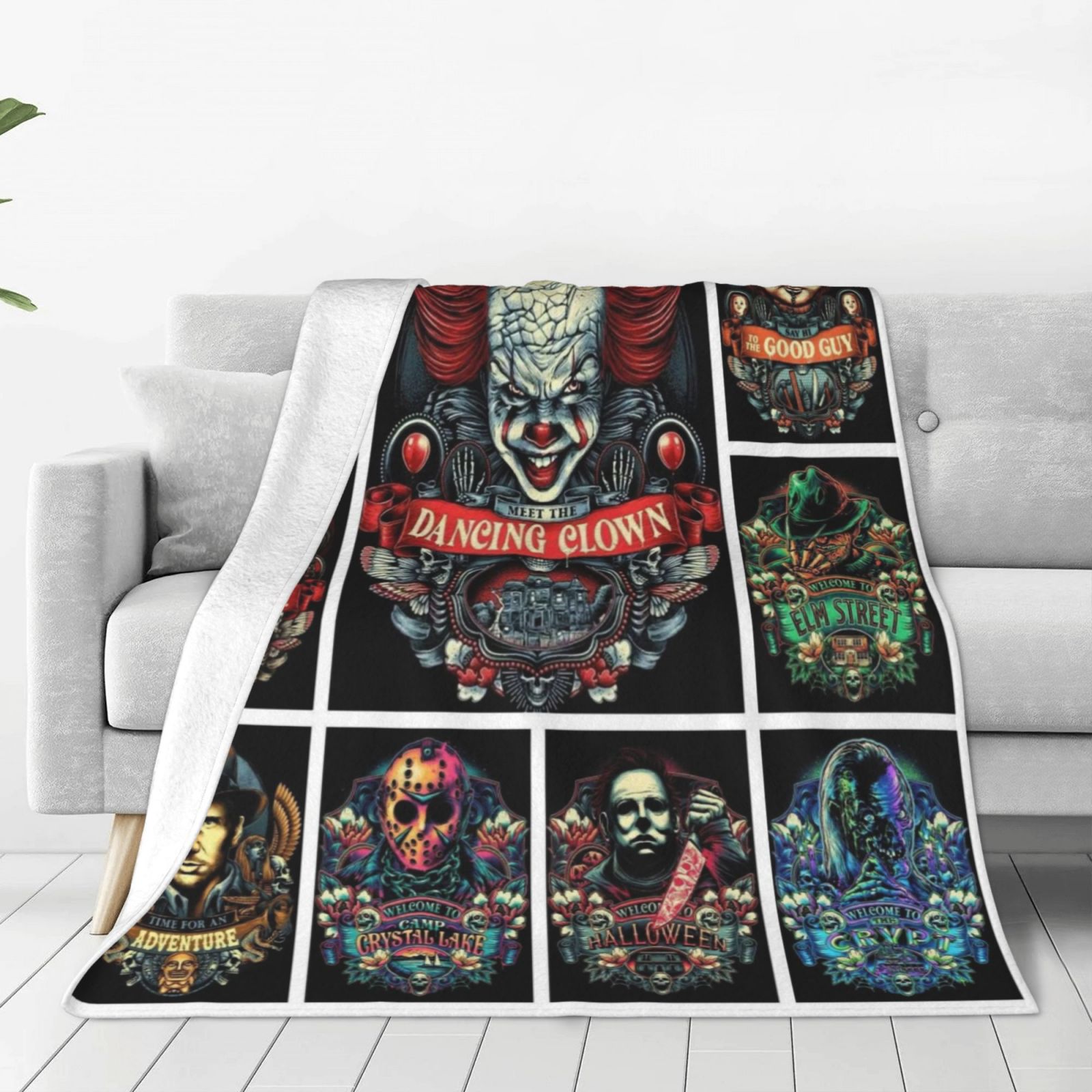 Killer Halloween Horror Movie Flannel Blanket Ultra Soft Micro Cozy ...