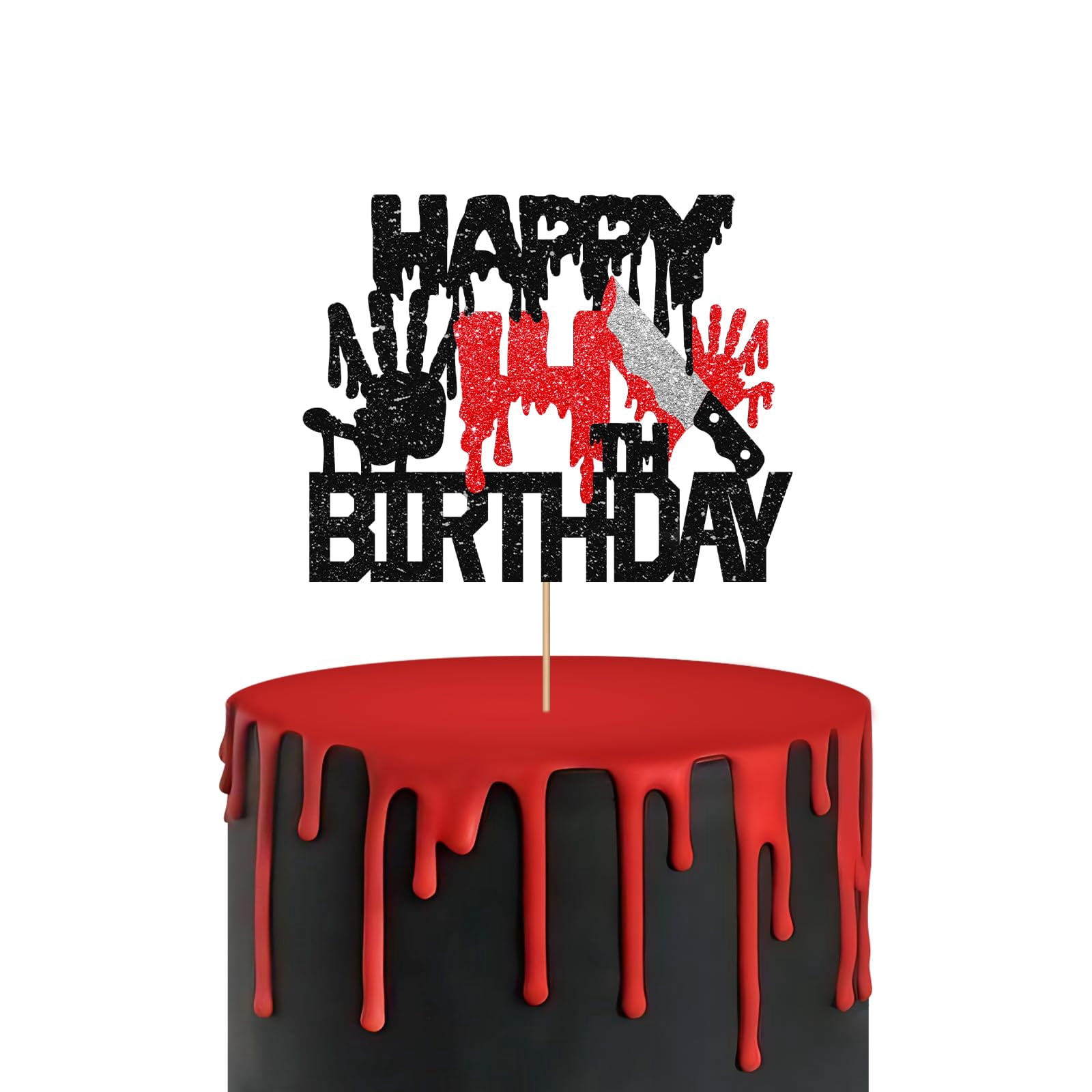 Killer Happy 14th Birthday Cake Topper, ITL1 Zombie Bloody Friday Cake ...