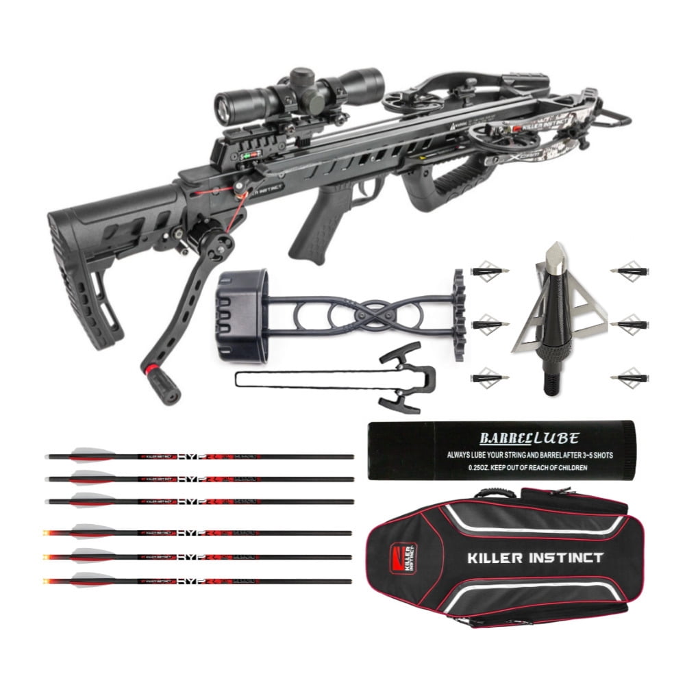 Killer Instinct Hunting Fatal-X Crossbow with Dead Silent Crank Package ...