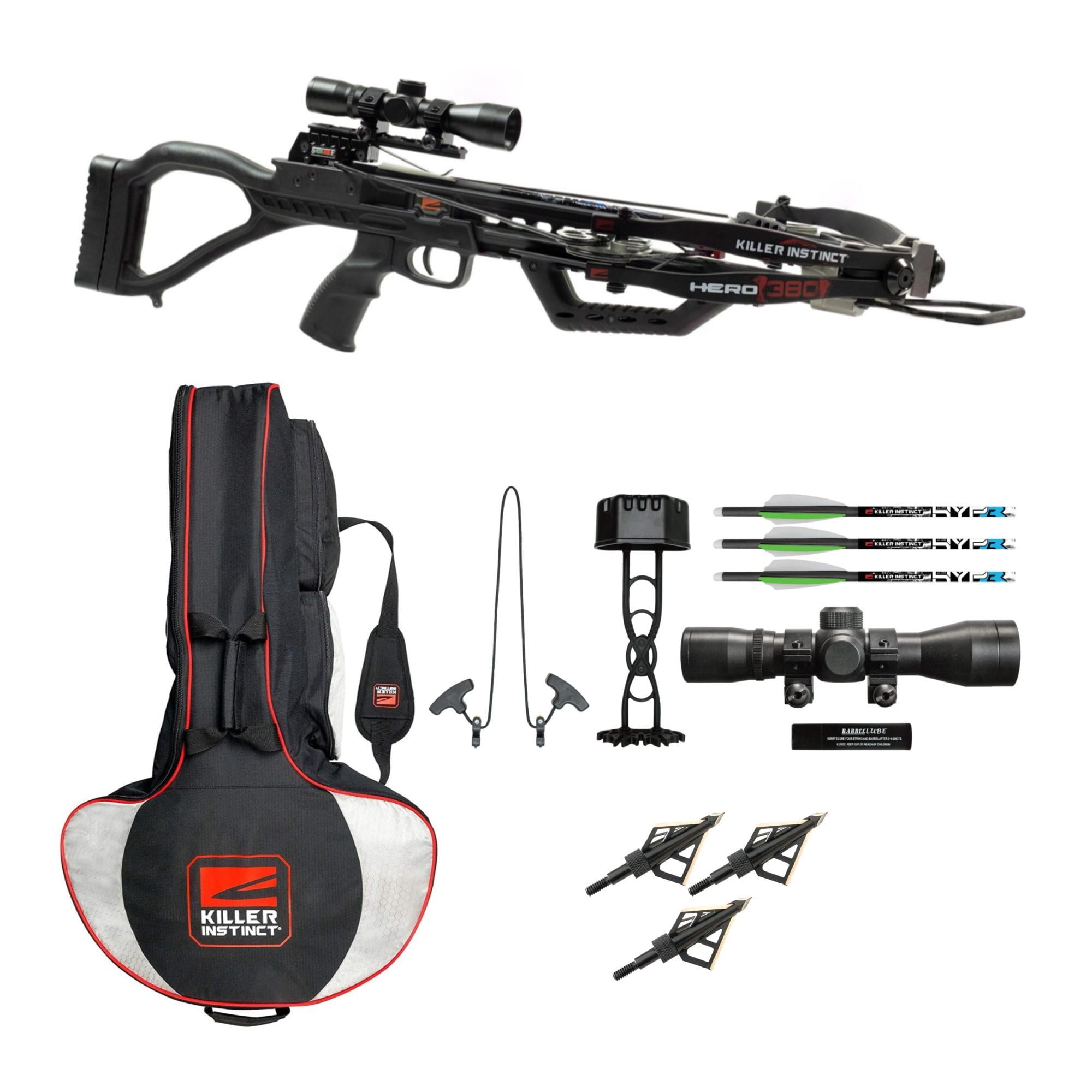 Killer Instinct Hero 380 Crossbow Bundle for Deer Hunting Archery ...