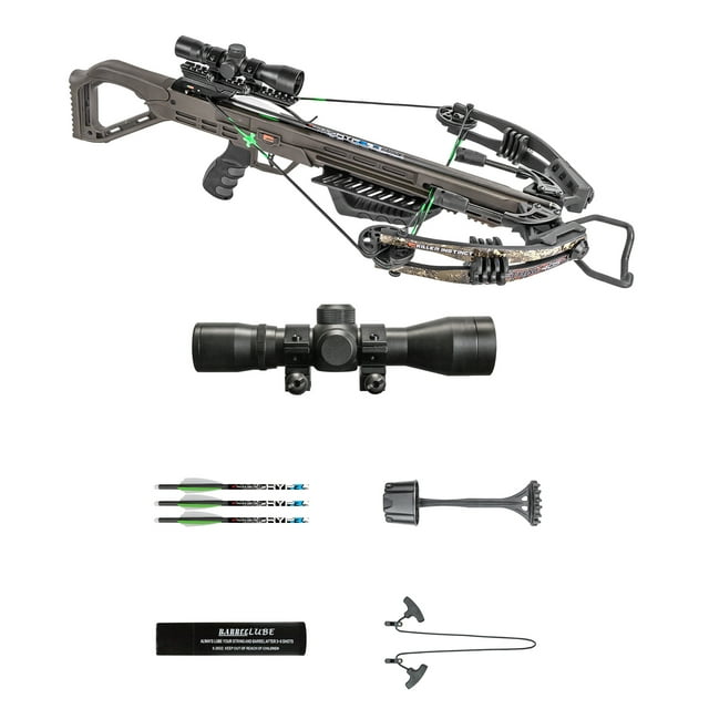 Killer Instinct Lethal 405 Crossbow Bow Archery Pro Package with 3 ...