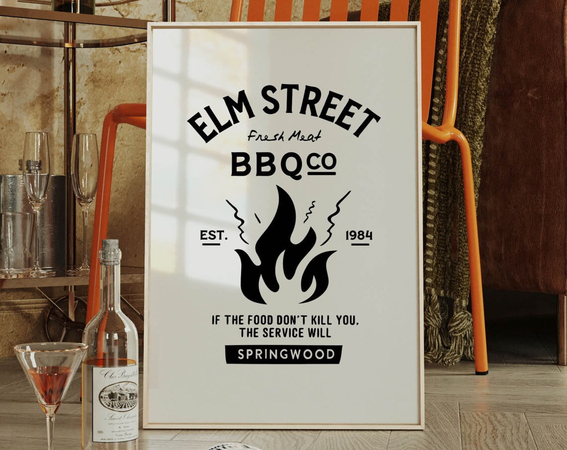 Killer Kitchen Art Horror Movie Poster Elm Street Print Kitchen Wall ...