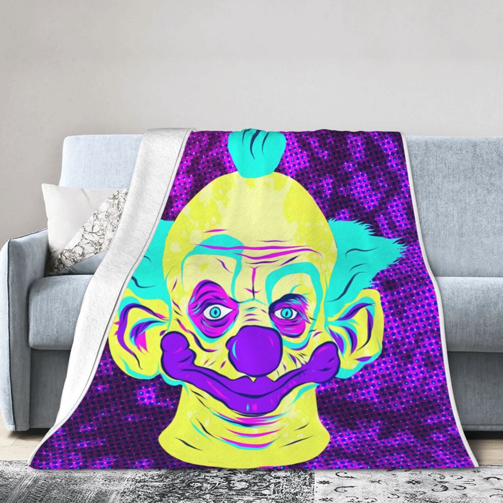 Killer Klowns From Outer Space Clown Throw Blanket, All Season ...