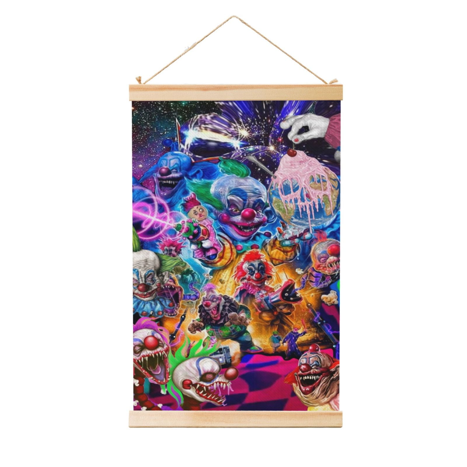 Killer Klowns From Outer Space Poster Canvas Wooden Shaft Hanging ...