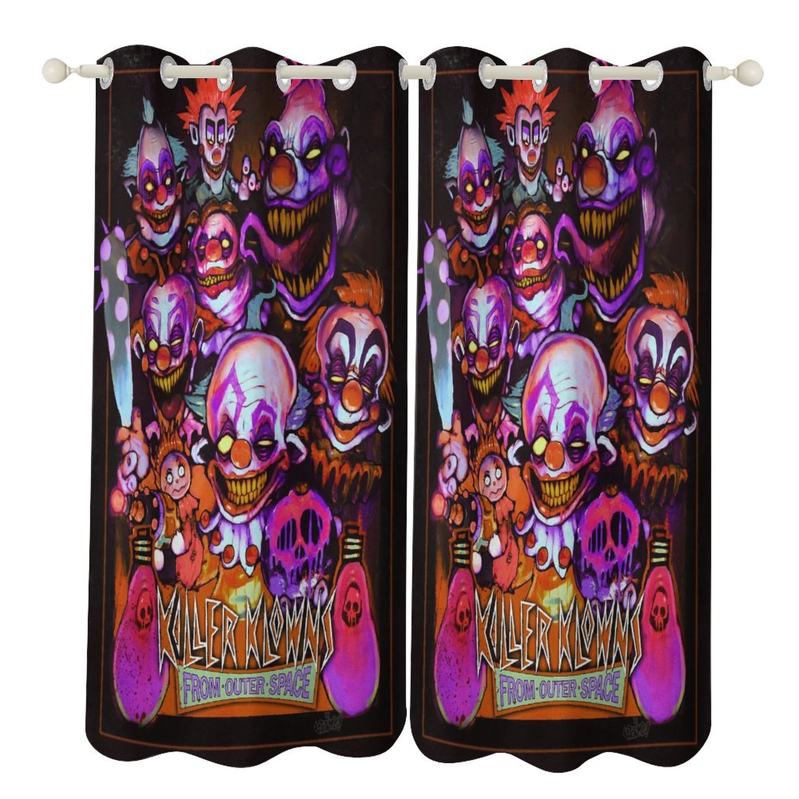 Killer Klowns from Oute Space Clown Curtains Perforated Halloween ...