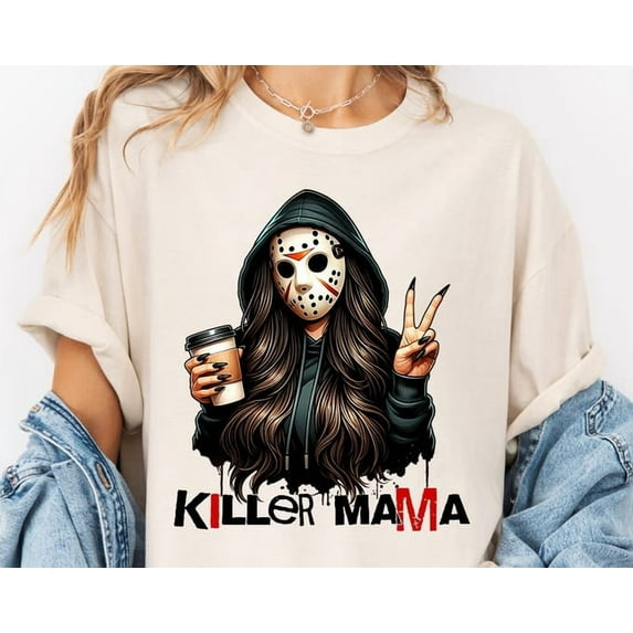 Killer Mama Shirt, Horror Mom Life Sweatshirt, Spooky Coffee Lover Tee ...