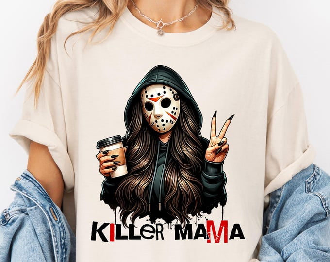 Killer Mama Shirt, Horror Mom Life Sweatshirt, Spooky Coffee Lover Tee ...