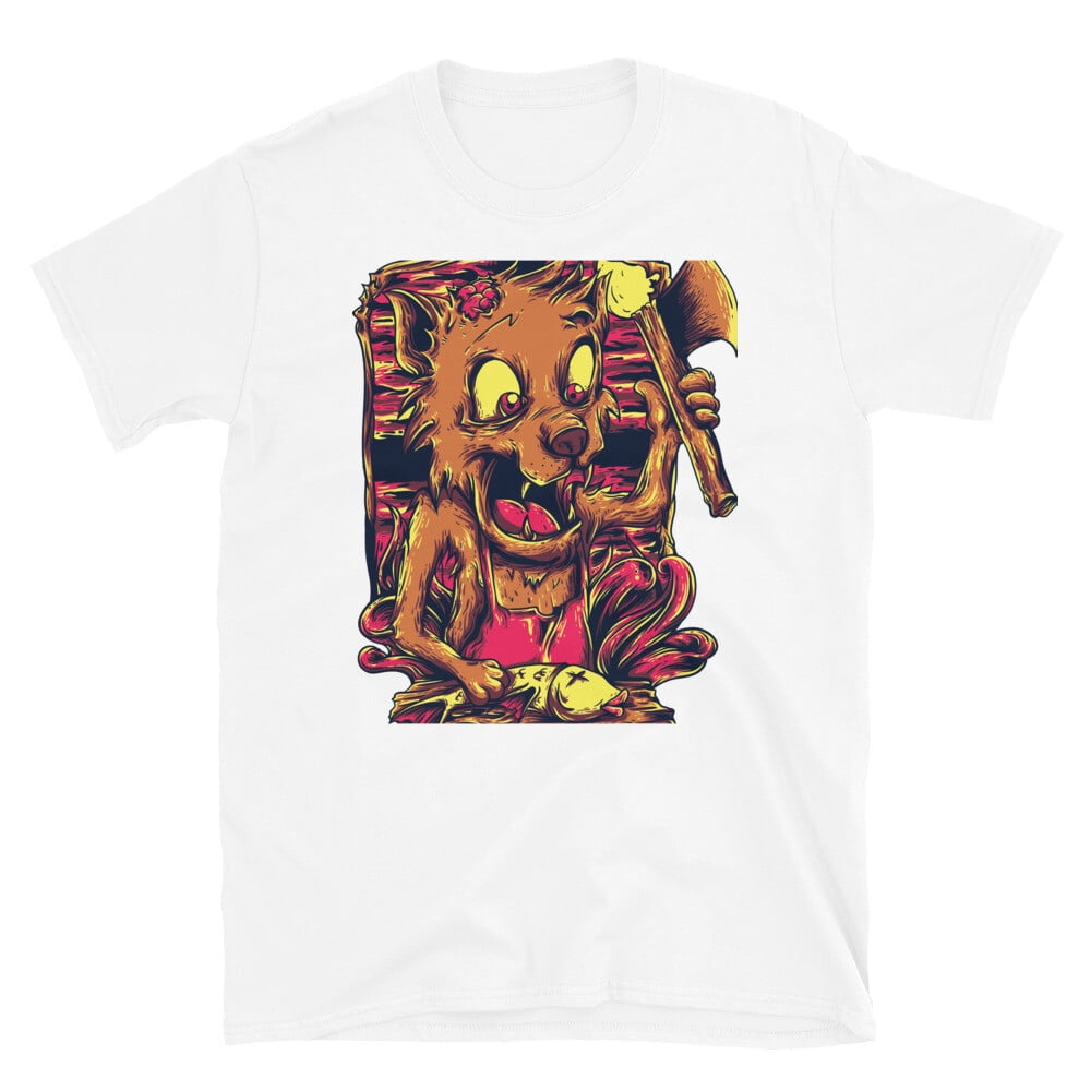 Killer Pup Fantasy Monster Art Retro Classic Everyday Graphic T-Shirt - Walmart.com