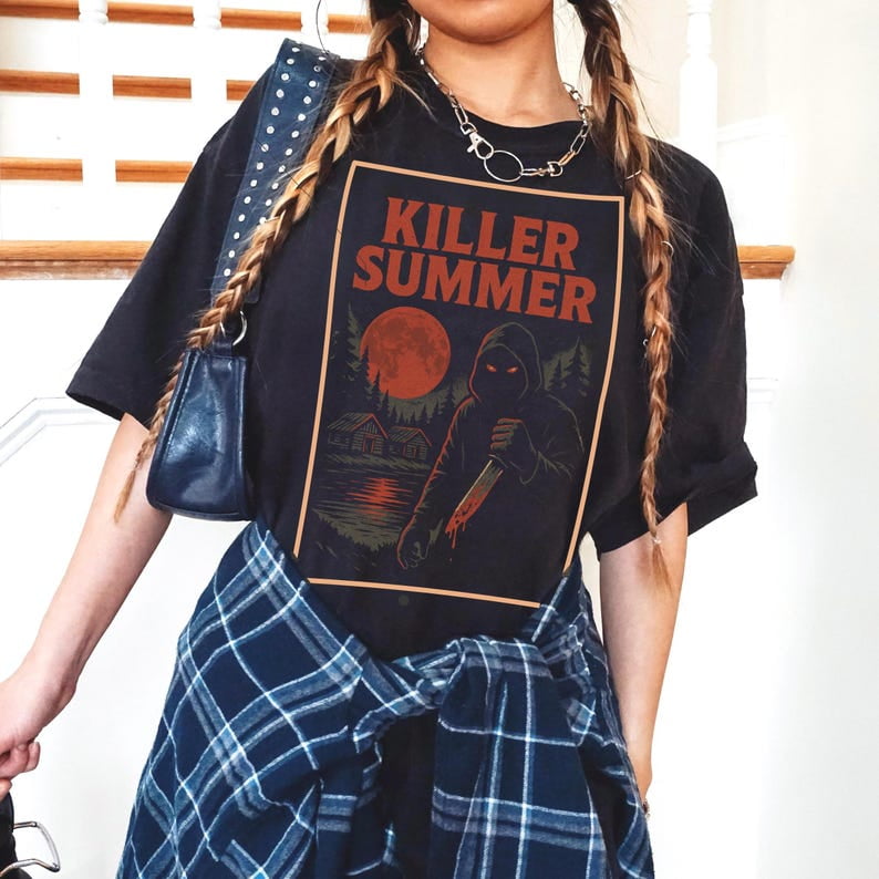 Killer Summer Tee, Slasher Summer Shirt, Summerween Top, Oversized ...