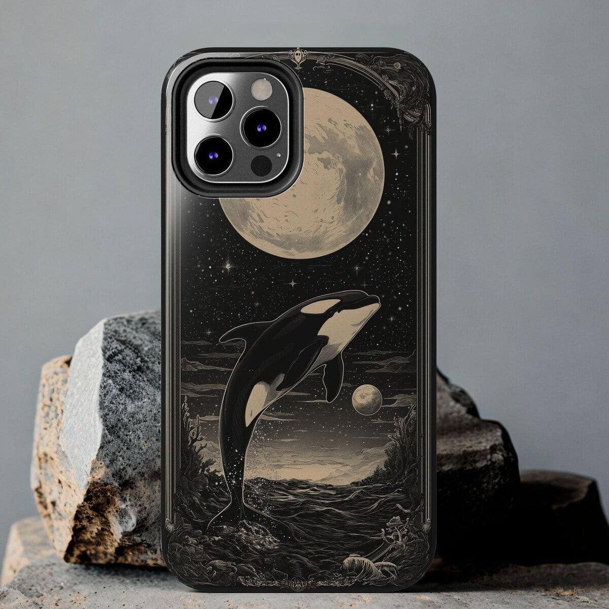 Killer Whale Celestial Ocean Animal Moon Phone Case with iPhone 17 to ...