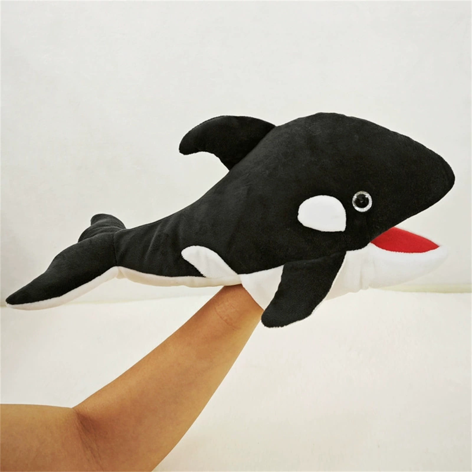 Killer Whale Hand Puppet Realistic Plush Puppet， Killer Whale Puppet for Kids Ocean Animal Hand ...