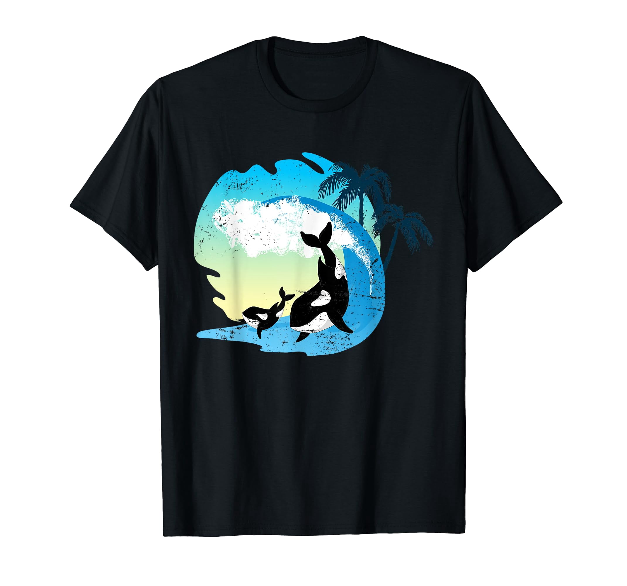 Killer Whale Orcas Ocean Animal Lover Diver Gift Waves Orca T-Shirt ...