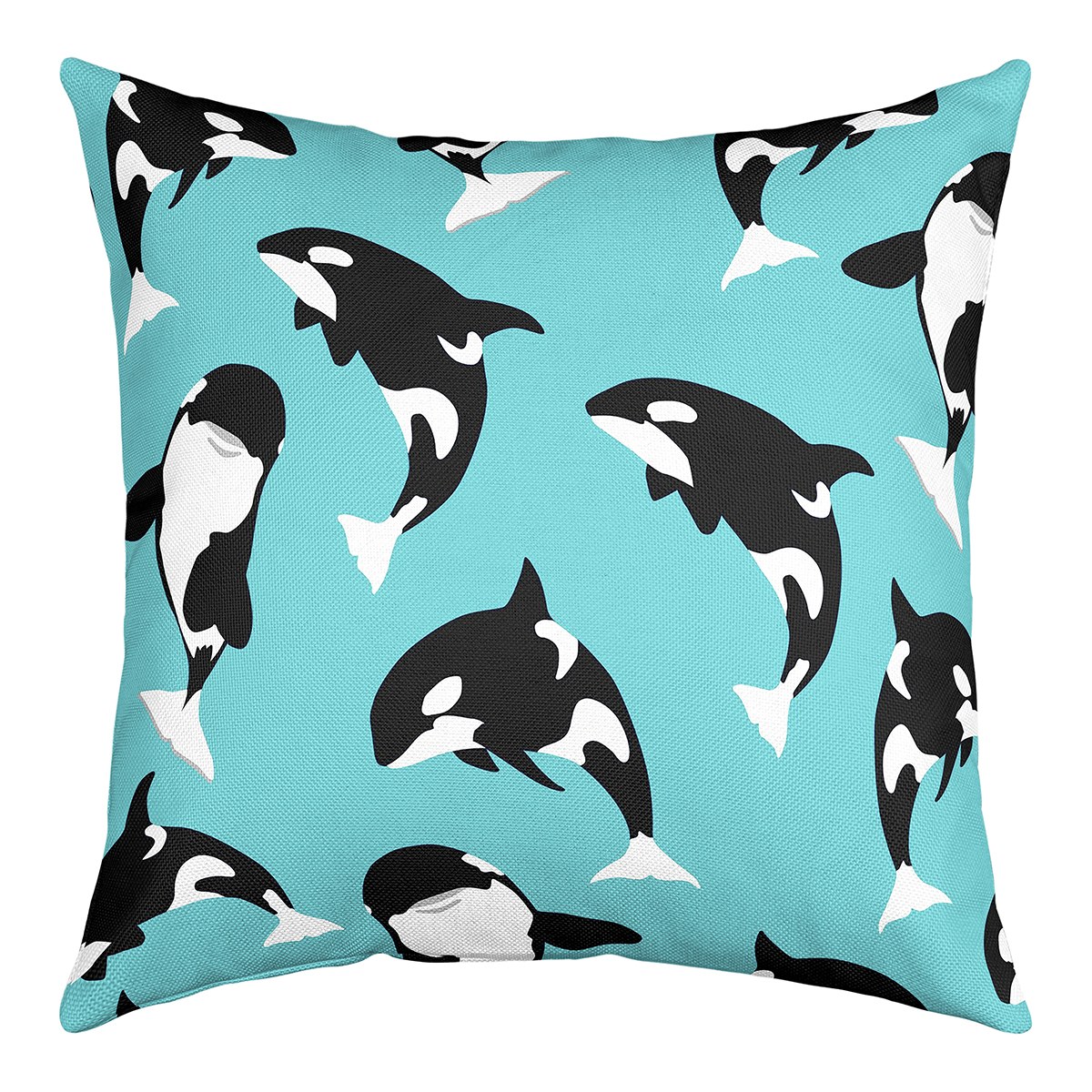 Killer Whale Throw Pillow Cover 24x24 Inch, Cartoon Killer Whale Pillow ...