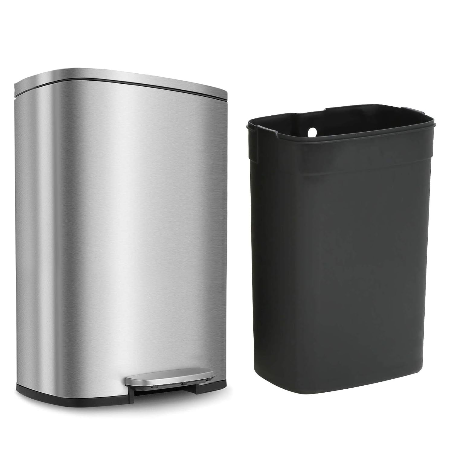 Killeryuki 13 Gallon Kitchen Trash Can, Pedal Stainless Steel Garbage Can, Fingerprint-Resistant ...