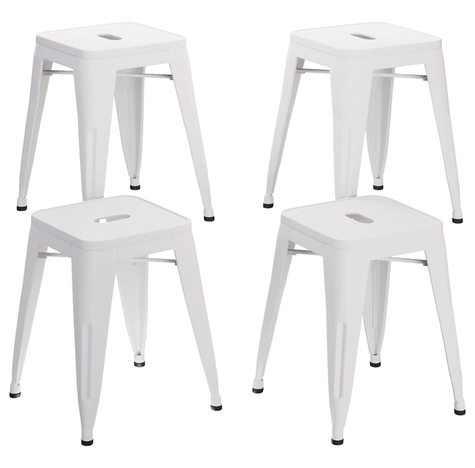 Killeryuki 18 Inch Stools Set of 4 Metal Stools Vintage Stackable ...