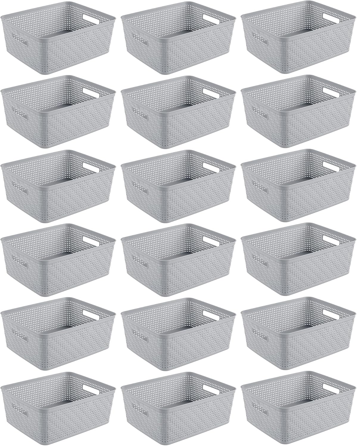 Killeryuki 18 Pack Plastic Storage Bin Organization Containers, Short ...