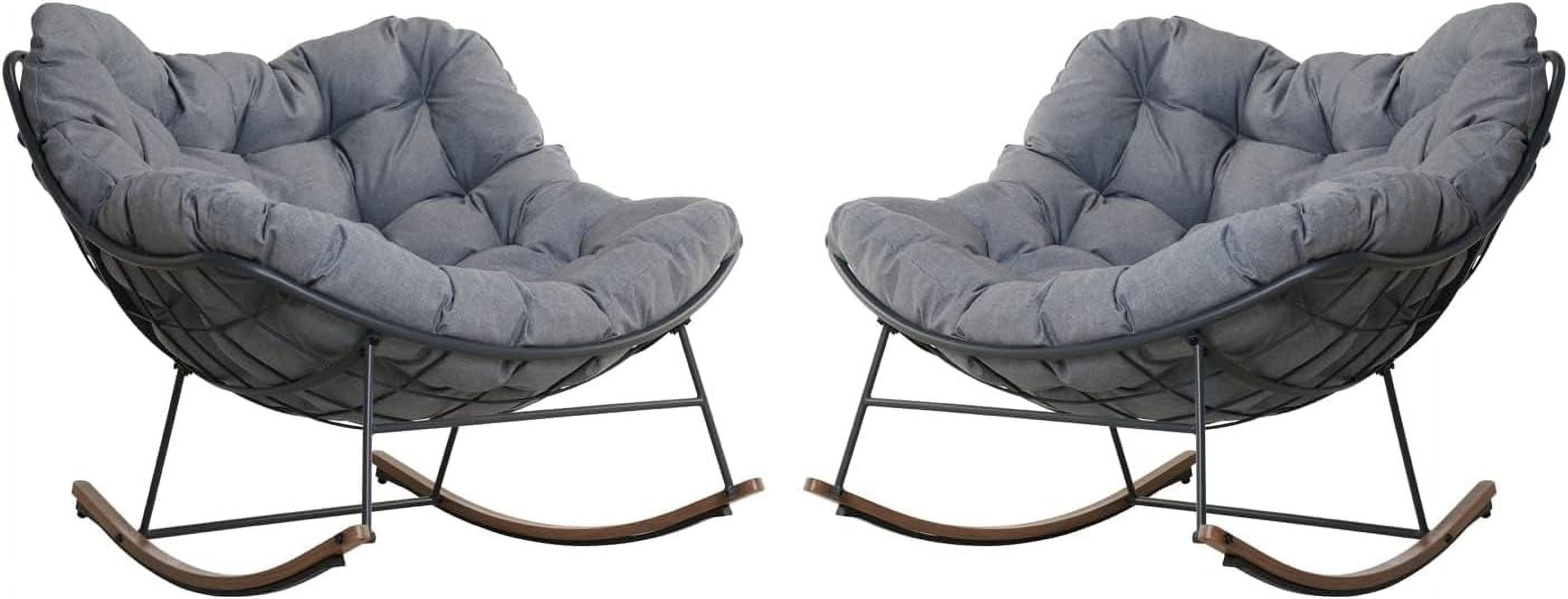 Killeryuki 2-Piece Royal Rocking Chairs, E-Coated Outdoor Rocking ...