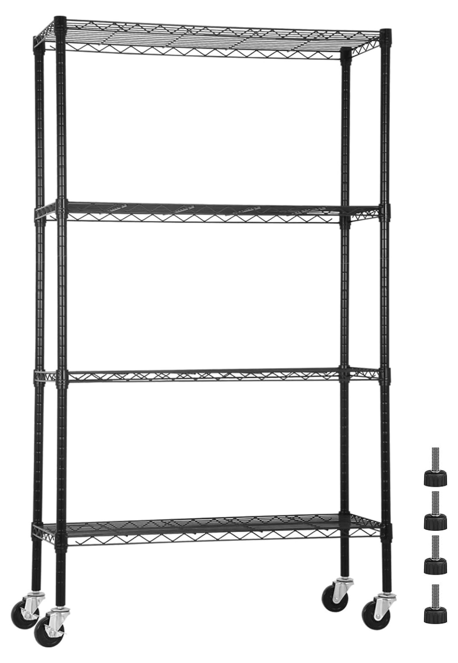 Killeryuki 4 Tier Wire Shelving Unit 62" H x 36L x 14D Heavy Duty Metal ...