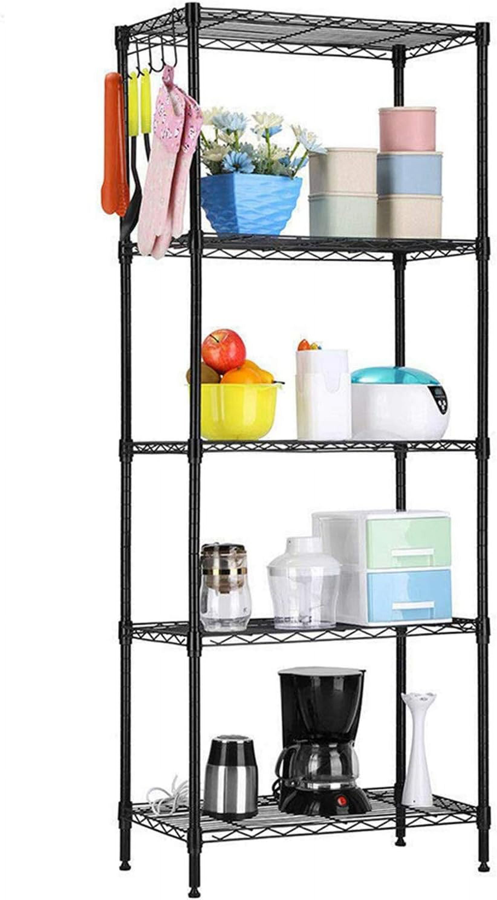 Killeryuki 5-Tier Adjustable Metal Storage Shelves, Heavy Duty Wire ...