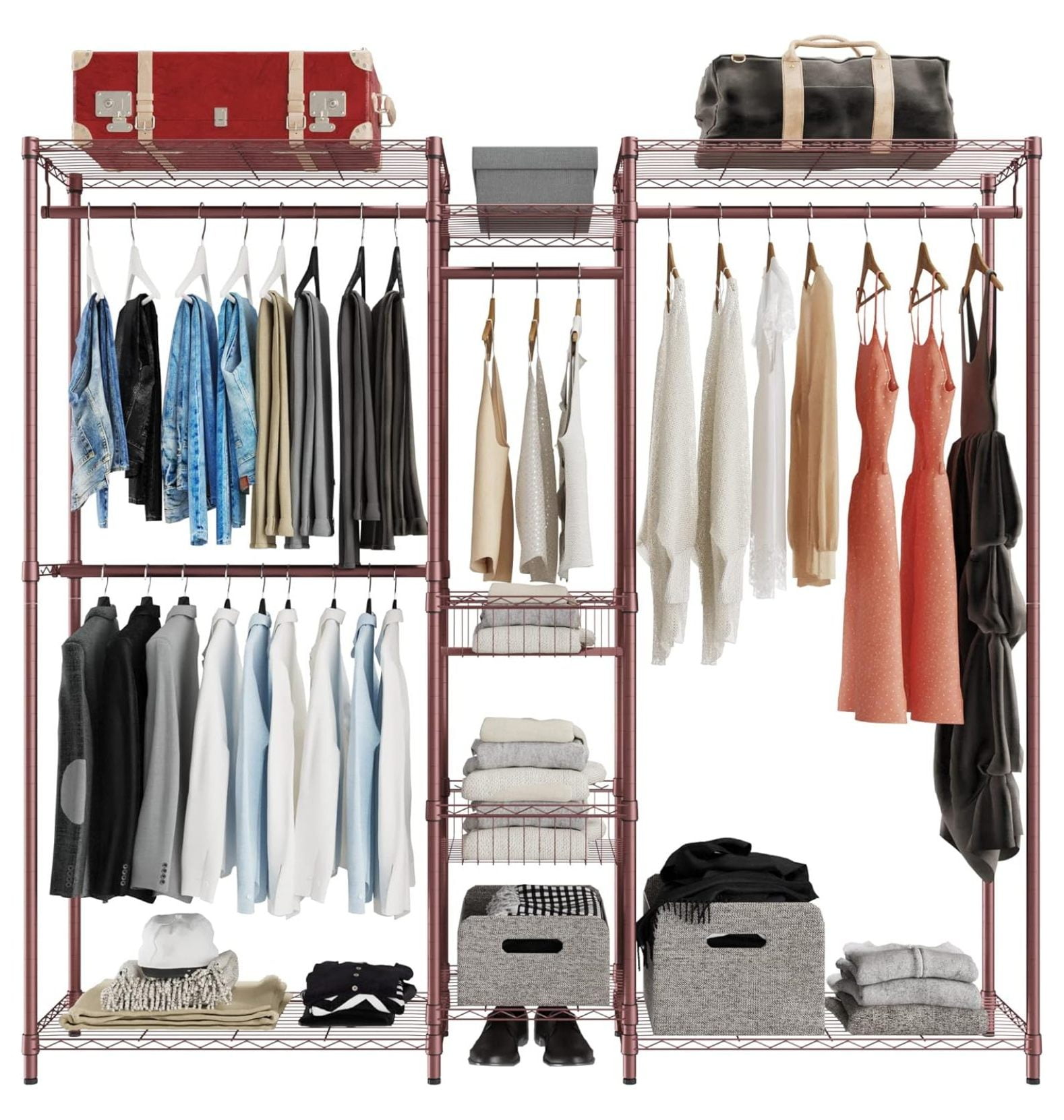 Killeryuki 6 Tiers Heavy Duty Clothes Rack, Metal Clothing Rack ...
