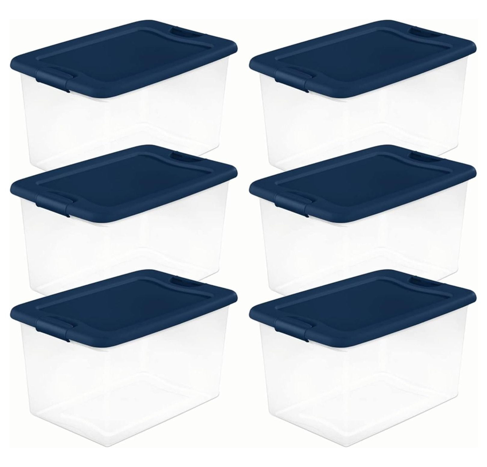 Killeryuki 64 Quart Latching Hinged See-Through Plastic Stacking ...