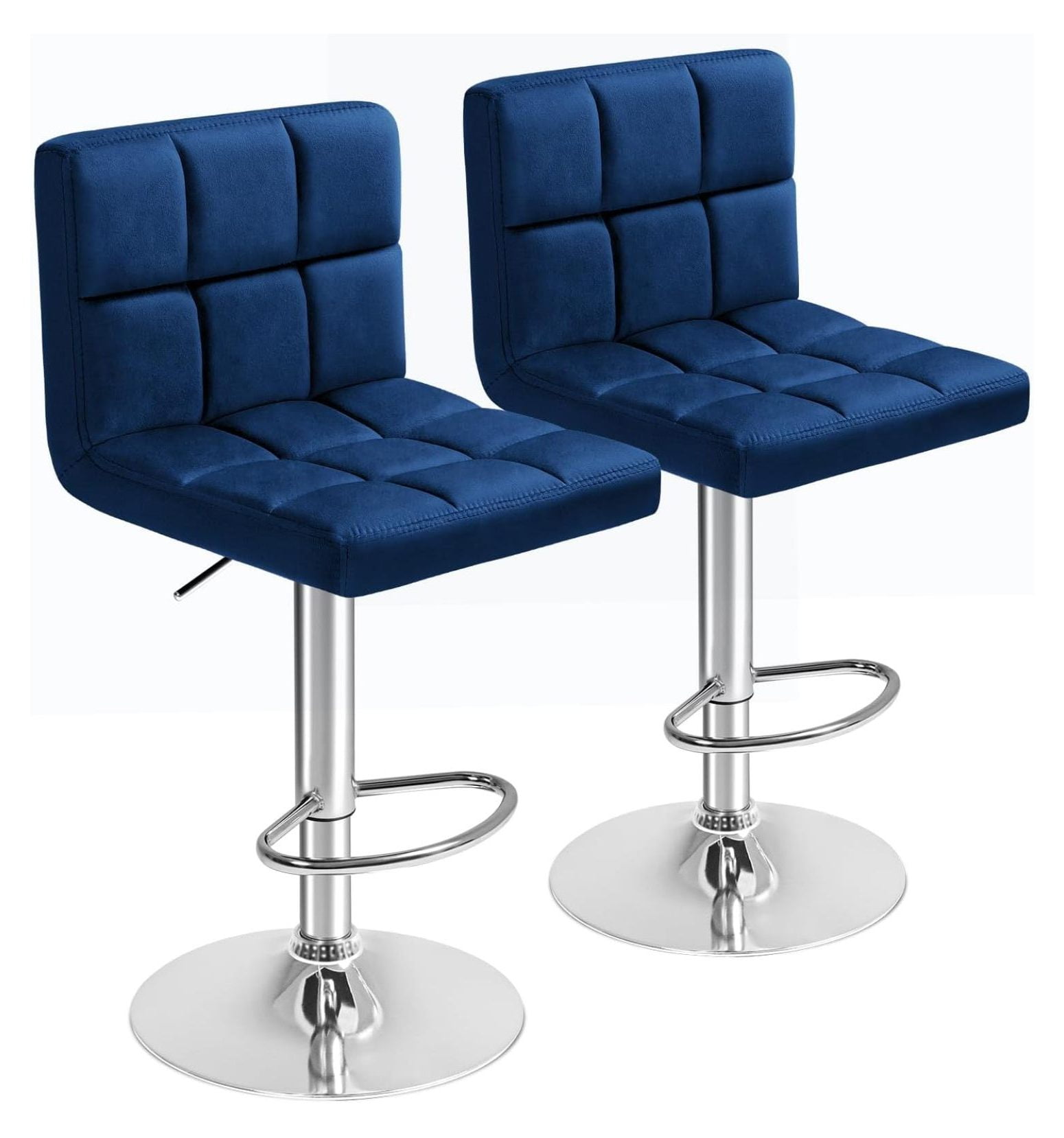 Killeryuki Bar Stools Armless Modern Velvet Swivel Adjustable Hydraulic ...