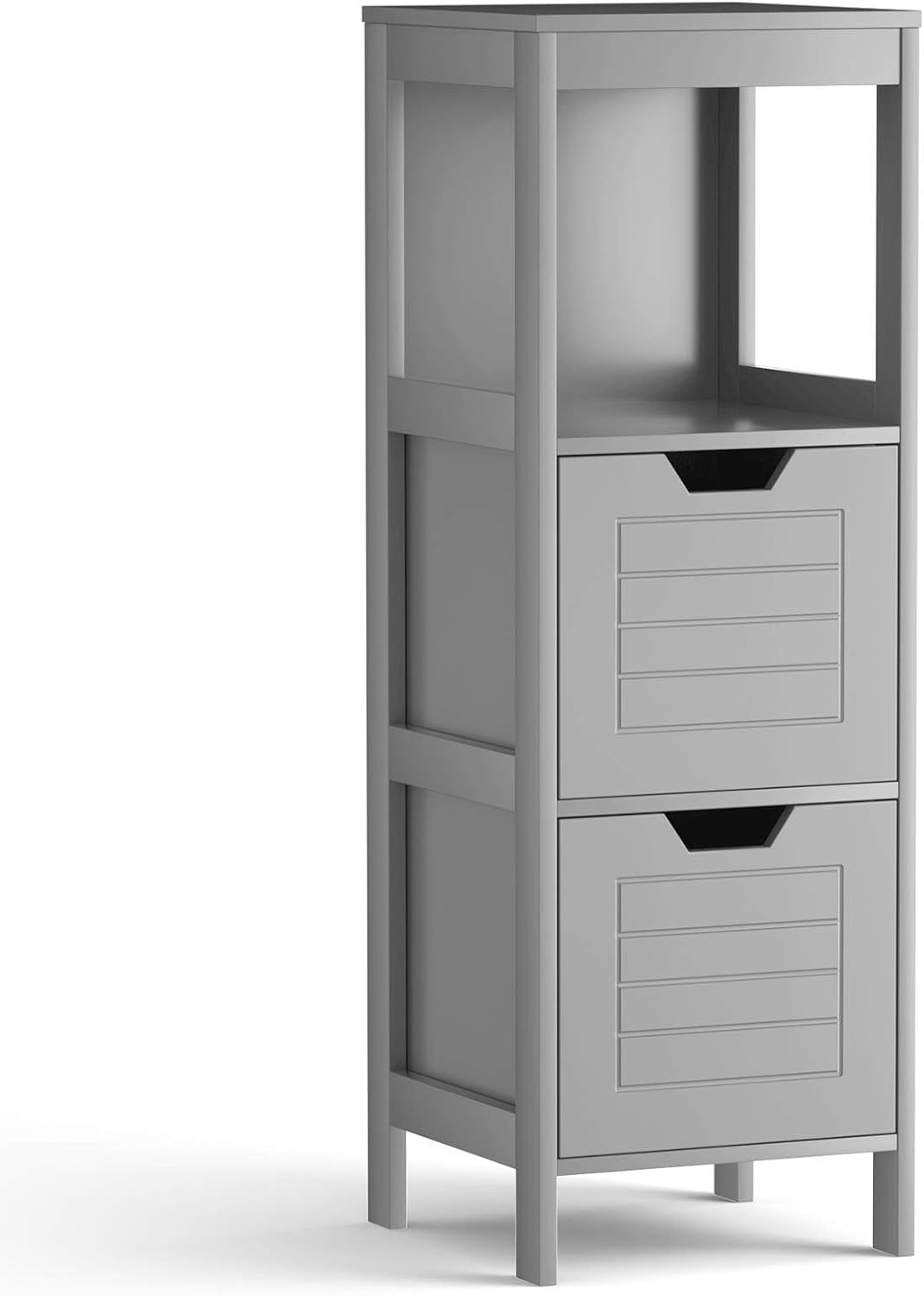 Killeryuki Bathroom Floor Cabinet, Narrow Wooden Storage Cabinet w/2 ...