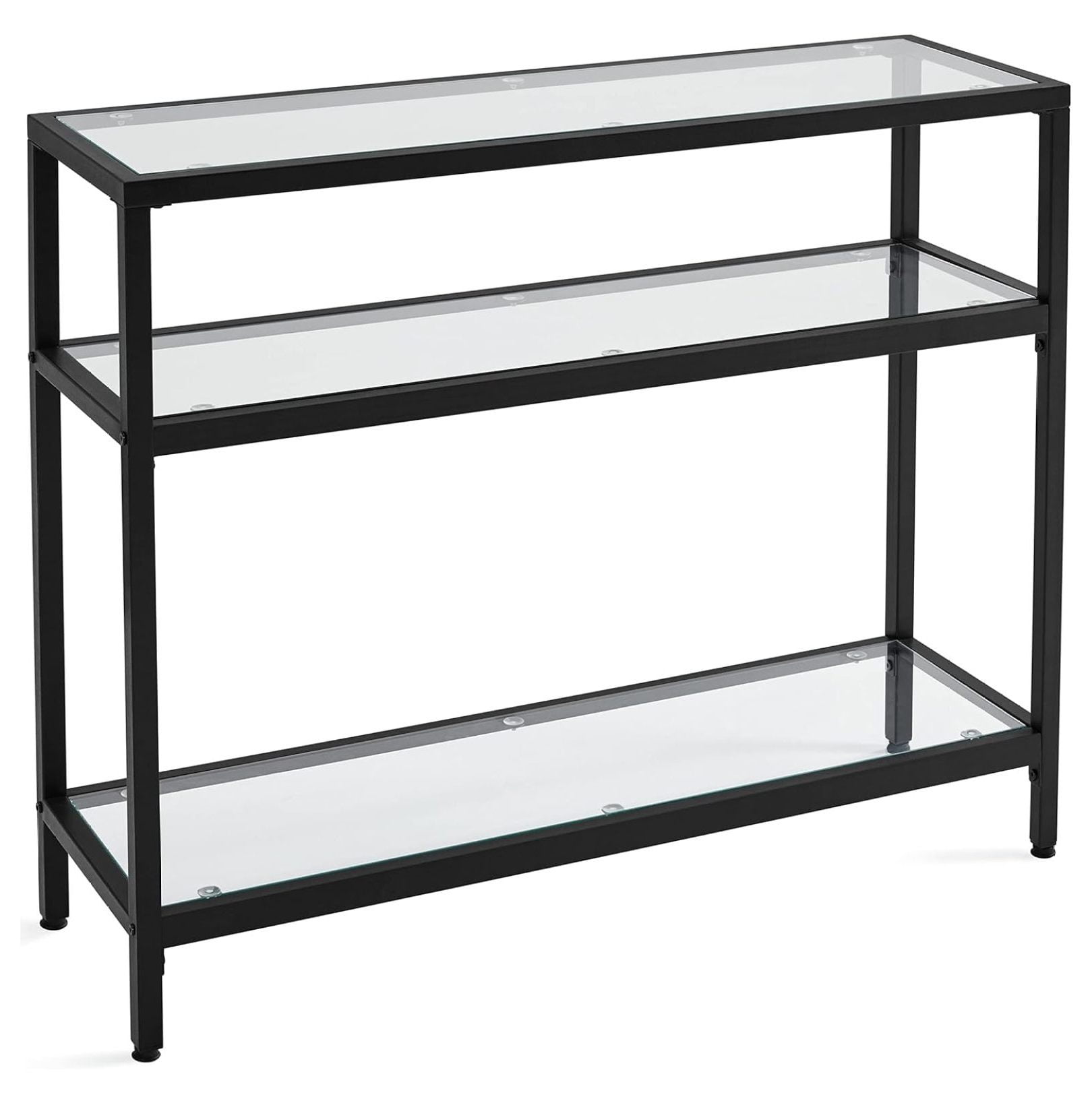 Killeryuki Console Table, Metal Frame Sofa Table, Modern Tempered Glass ...
