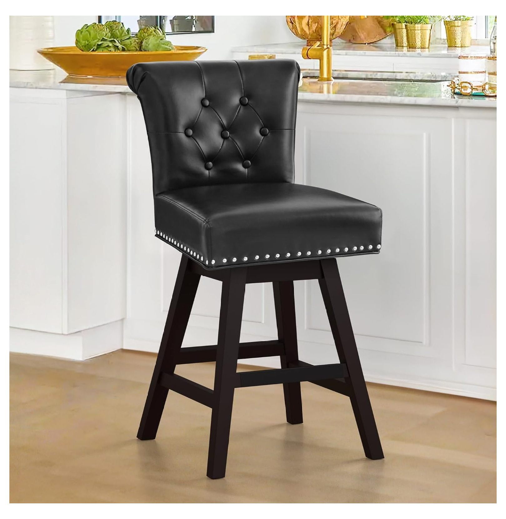 Killeryuki Counter Height Bar Stool, 26 Inch Swivel Bar Stools with ...