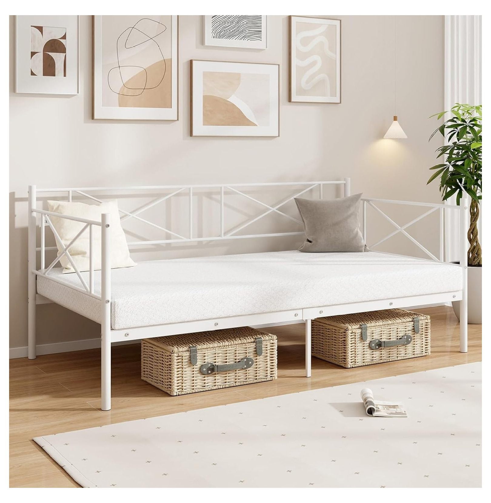 Killeryuki Daybed Frame, Size Metal Day Bed with Heavy-duty Metal Slat ...