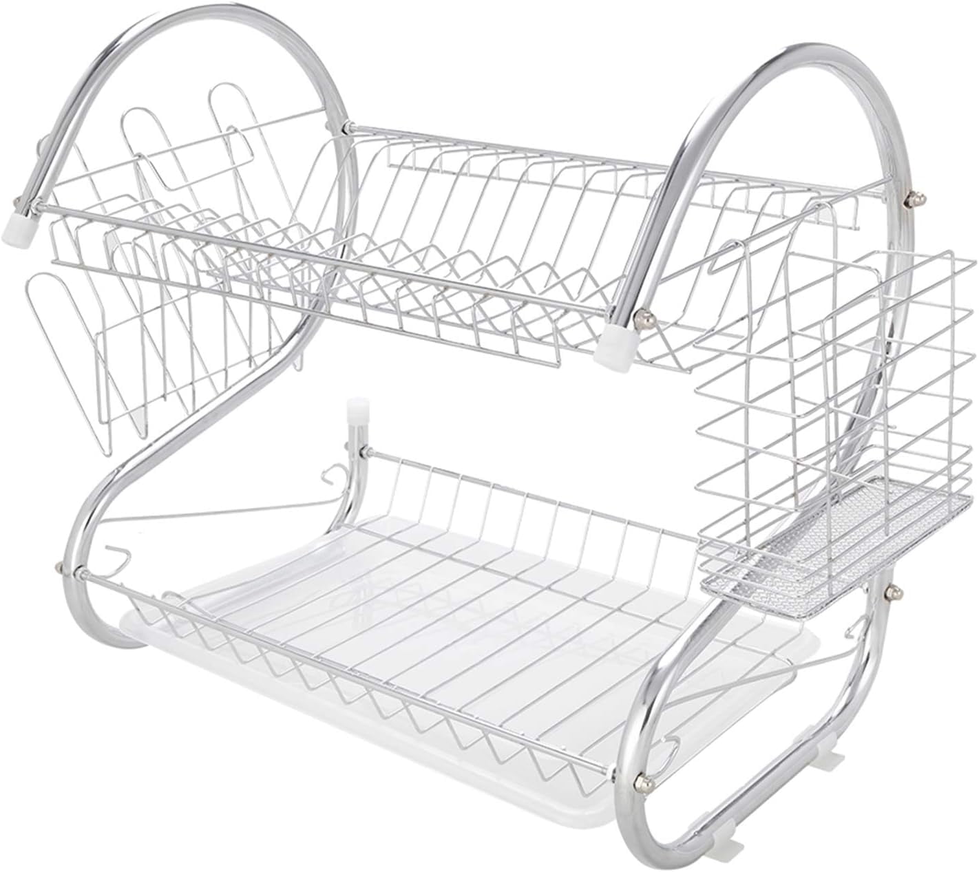 Killeryuki Dish Drying Rack and Drainboard Set, 2 Tier Large Stainless ...