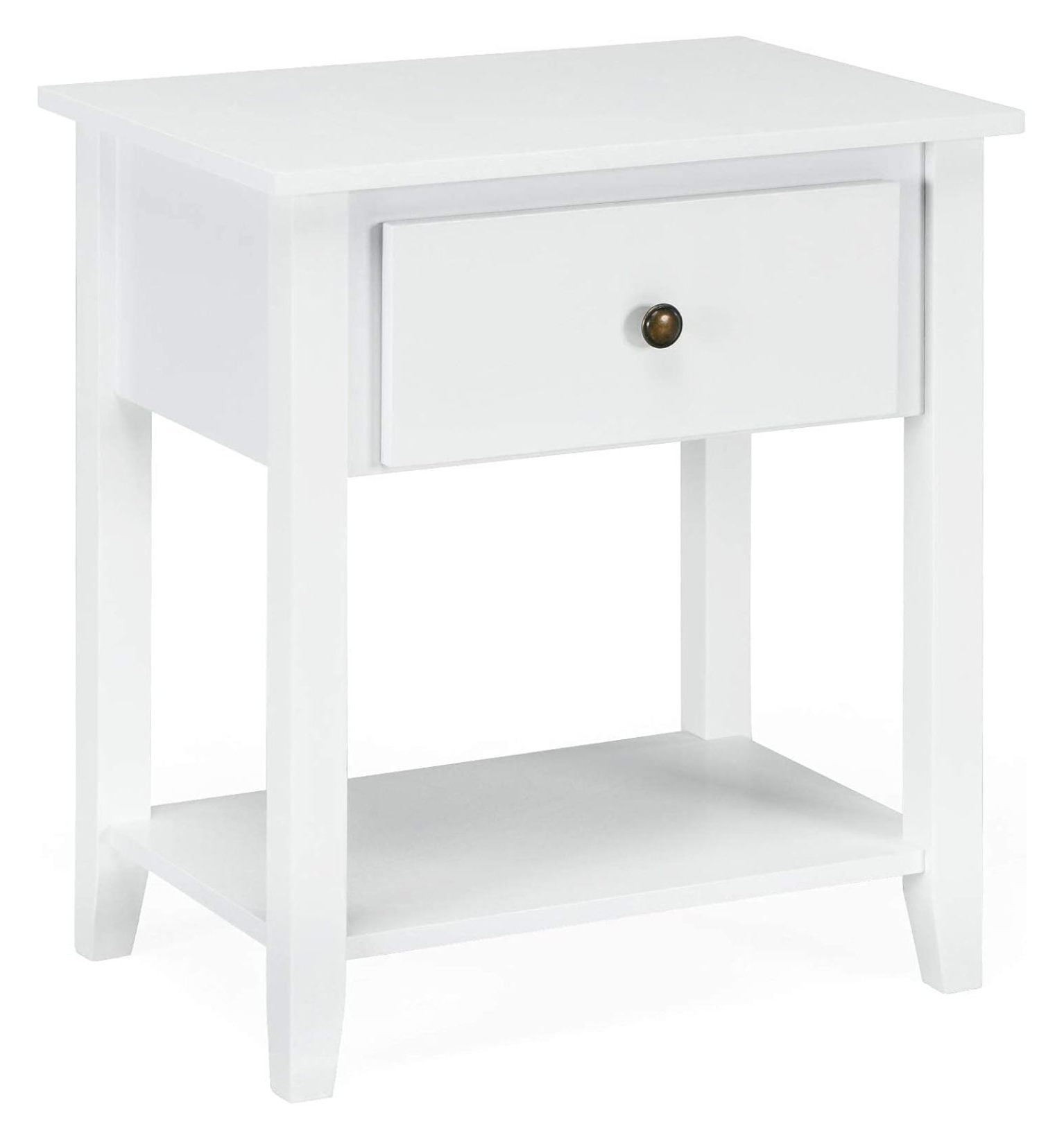 Killeryuki End Table with Drawer, Nightstand w/Drawer and Storage Shelf ...