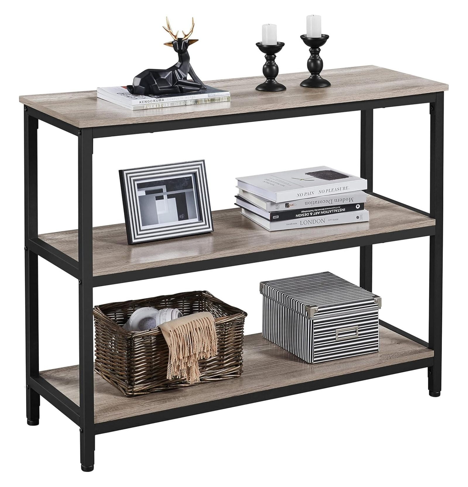 Killeryuki Entryway Table with Storage Shelves, 40 Inch Console Table ...