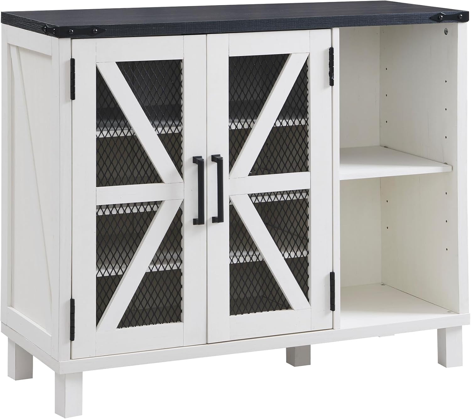 Killeryuki Farmhouse Cabinet, Large Storage With Metal Accents ...