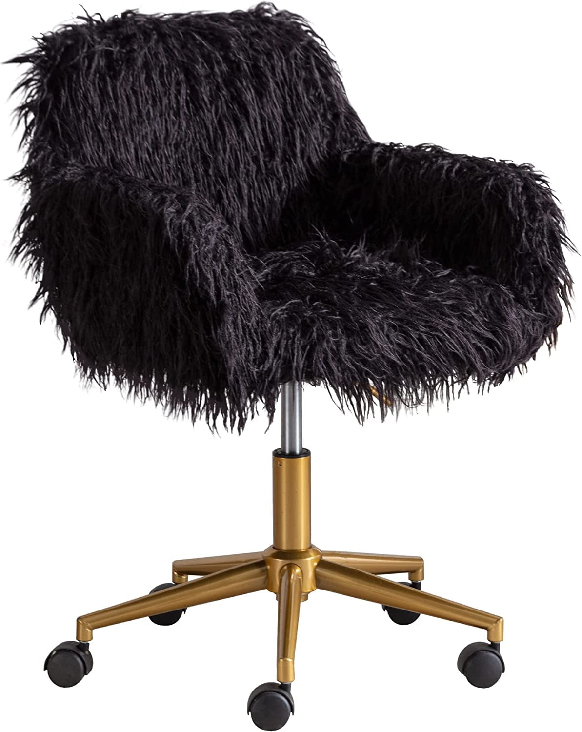 Killeryuki Fluffy Office Desk Chair, Faux Fur Modern Swivel Armchair ...