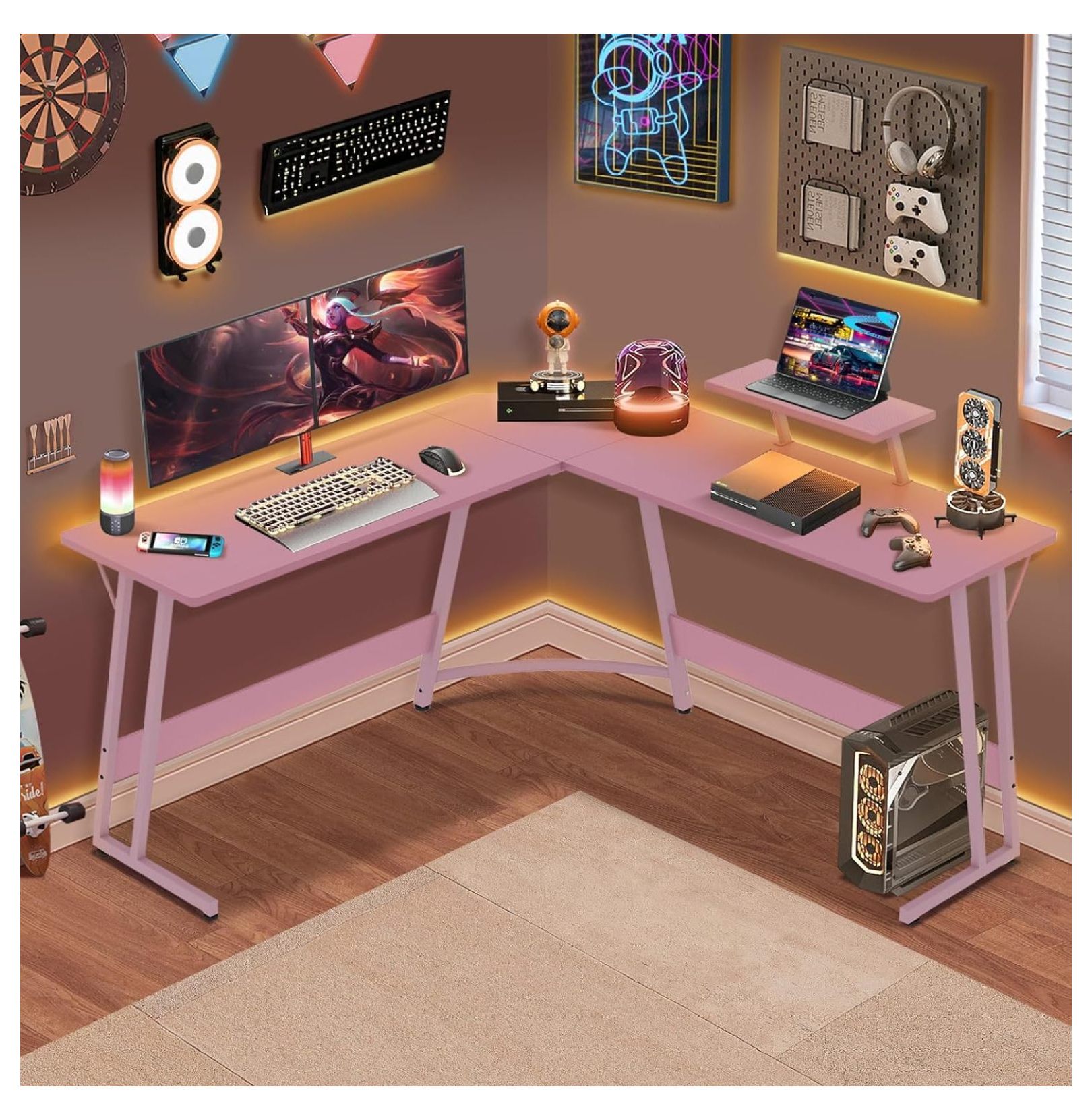 Killeryuki Gaming Desk L Shape, L Shape Desk, Corner Gaming Desk, Desk ...