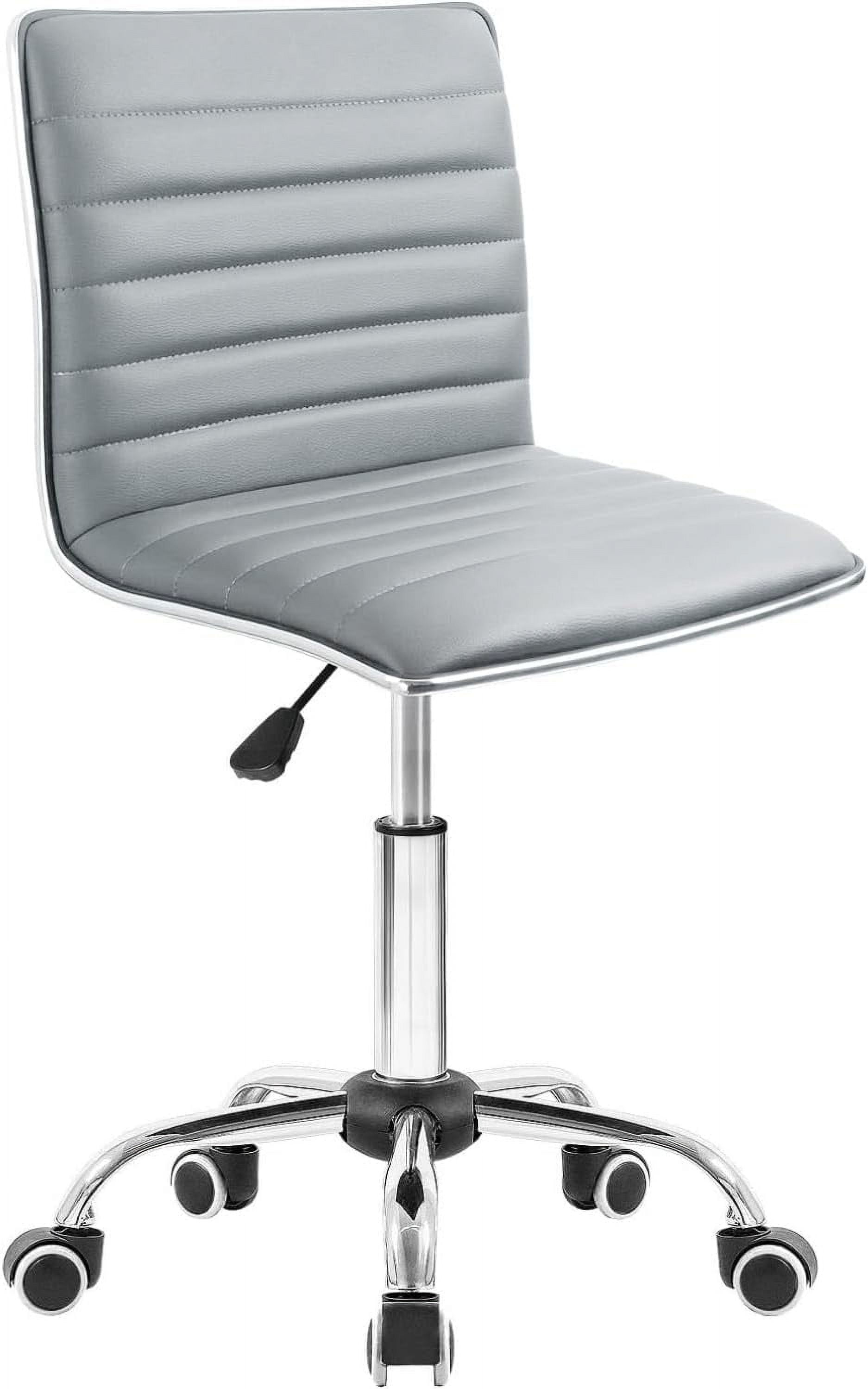 Killeryuki Modern Adjustable Low Back Armless Ribbed Task Office Desk ...