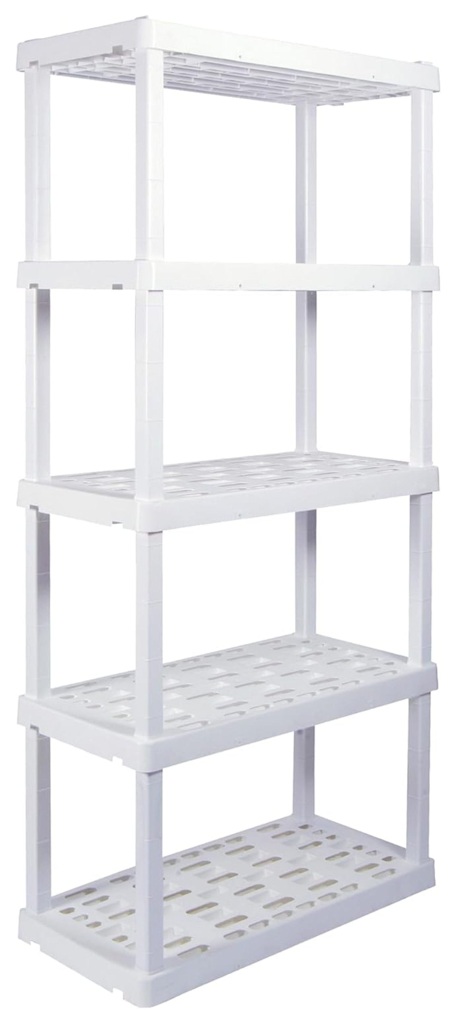 Killeryuki Oskar 5 Tier Plastic Shelf, Garage Shelving Unit, Rack and ...