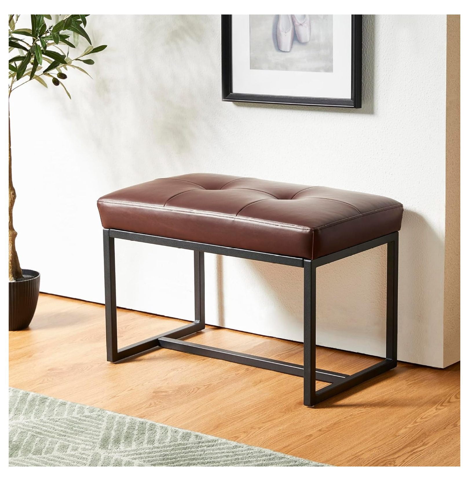 Killeryuki Ottoman Bench, Modern PU Leather Vanity Stools Chairs with ...