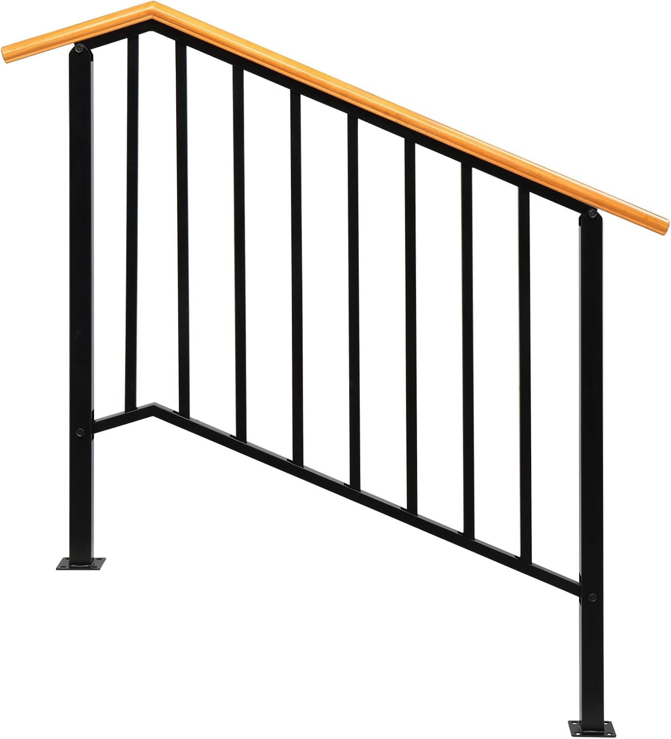 Killeryuki Outdoor Stair Railing, Fits 1-4 Steps Transitional Wrought ...