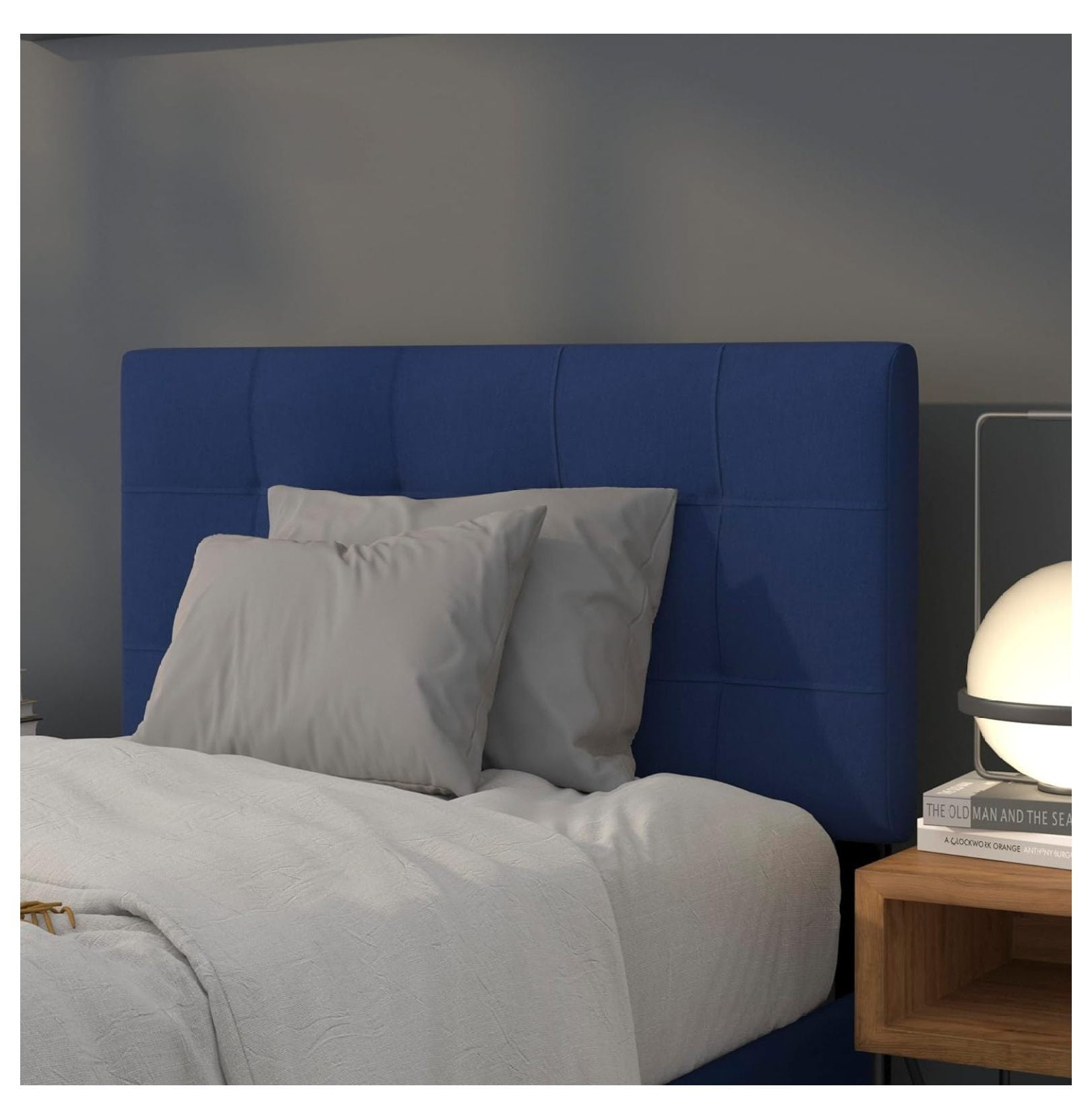 Killeryuki Quilted Tufted Upholstered Size Headboard in Navy Fabric ...