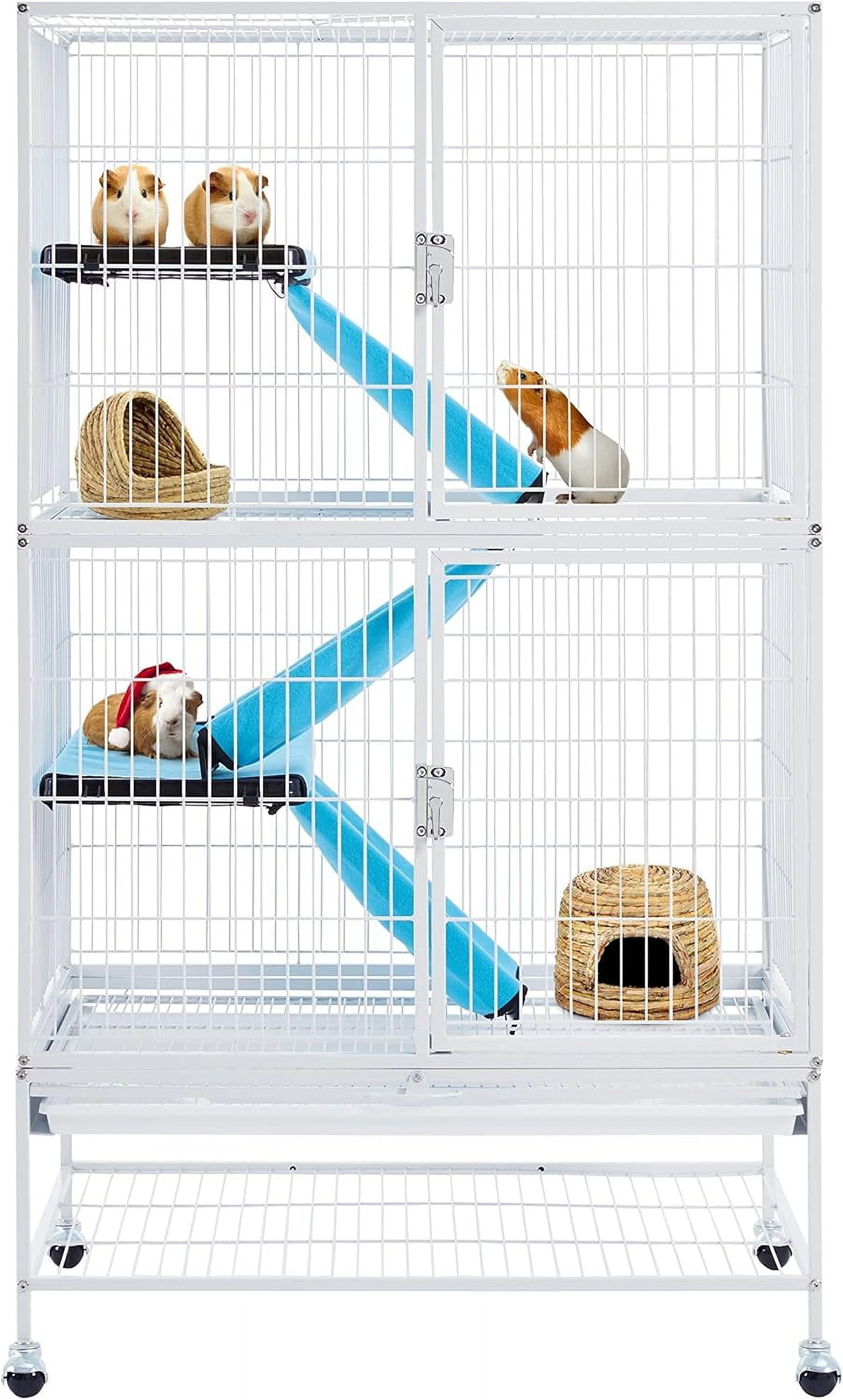Killeryuki Rolling 2-Story Ferret Cage Small Animal Cage for Chinchilla ...