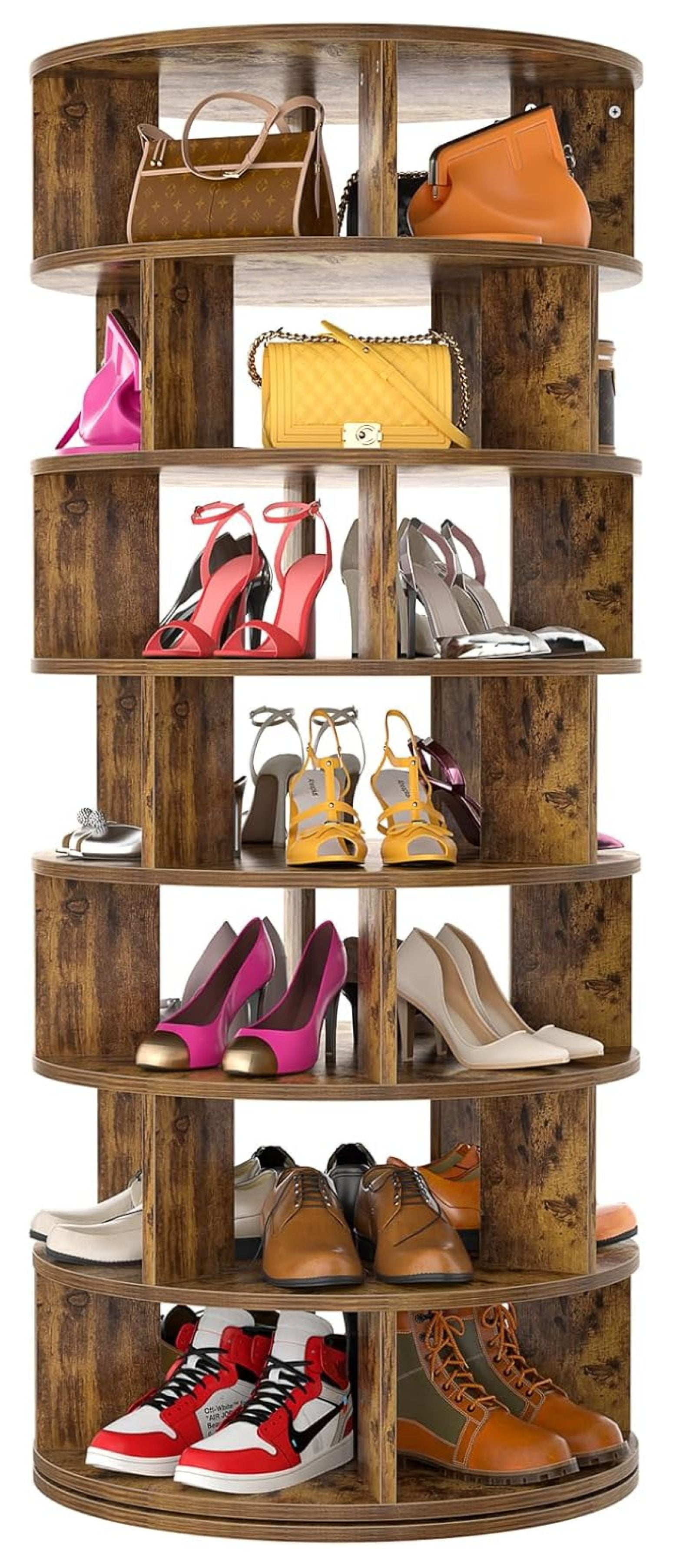 Killeryuki Rotating Shoe Rack Tower, 7-Tier Spinning Shoe Rack 360 ...